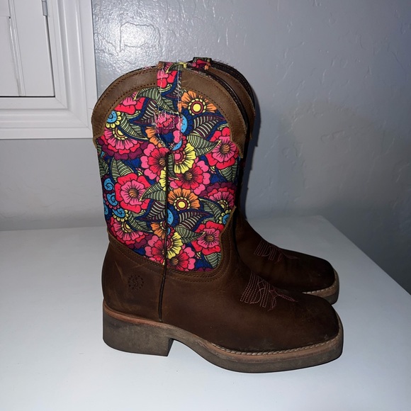 Caballo Dorado | Shoes | Girls Western Cowboy Boots Floral Leather ...